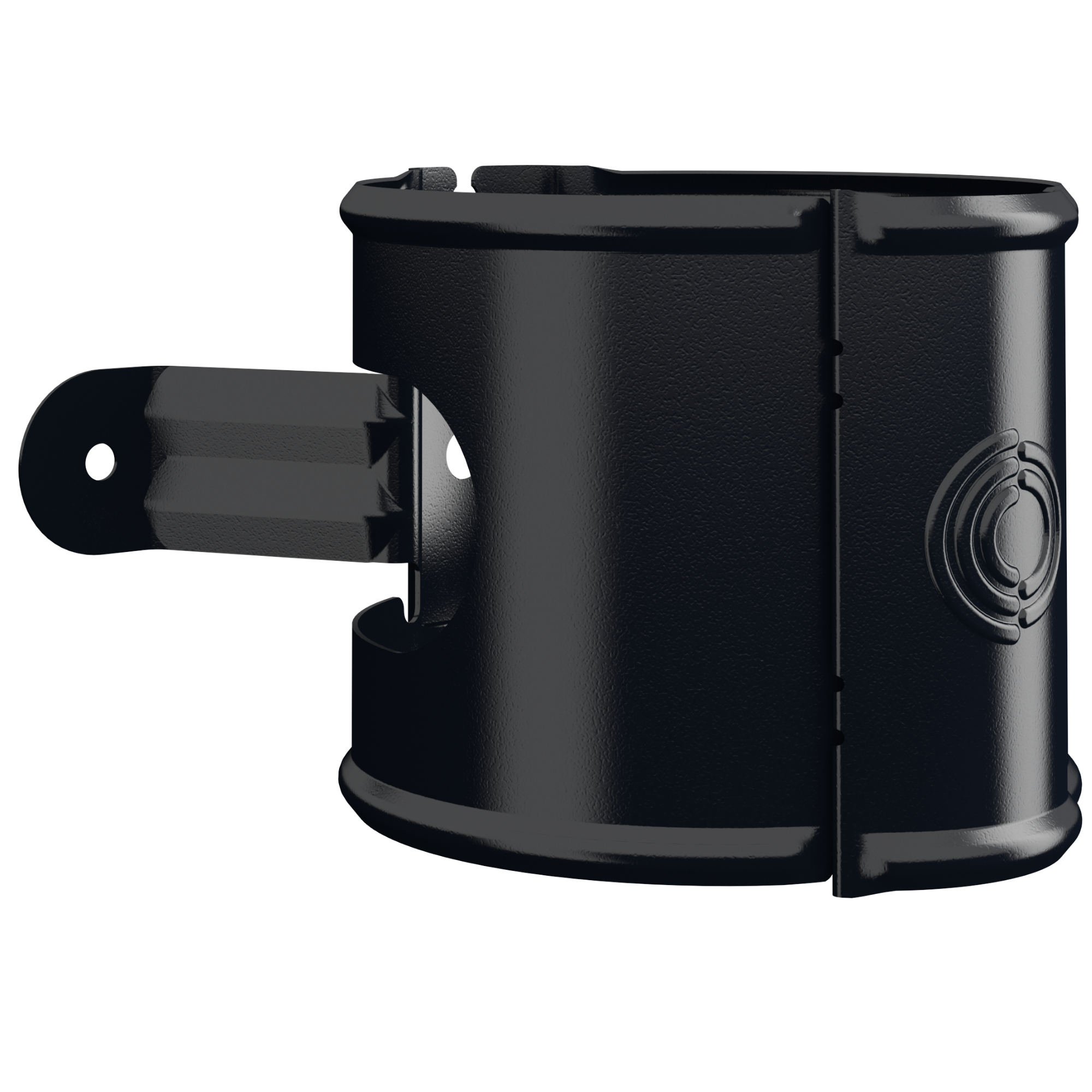 Nordic Steel Round Downspout Wide Bracket – 4" – Black – RapidMaterials