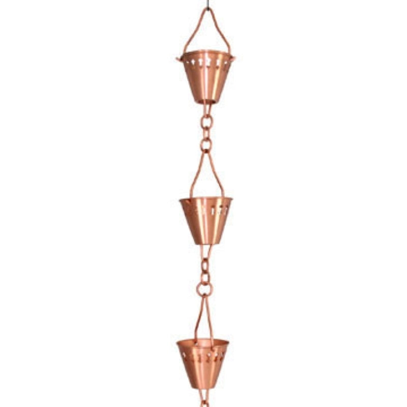 Gutter Rain Chains Shade Cup for Copper Half-Round Gutters - 10 ...
